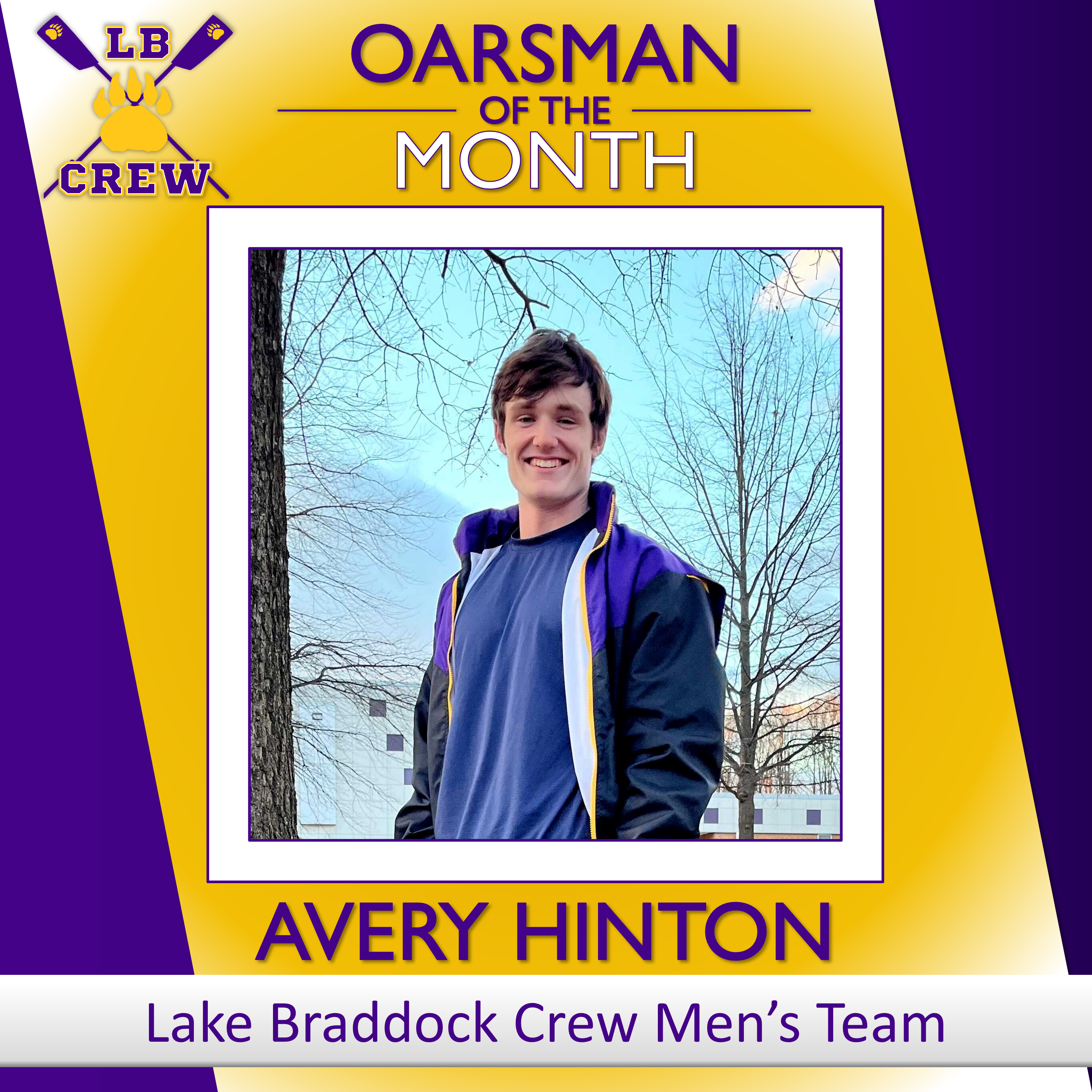 Oarsman_Oarsman_of_the_Month_Avery_Hinton | LAKE BRADDOCK CREW